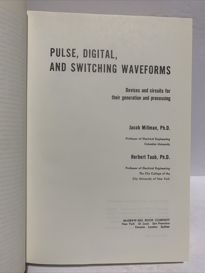Pulse, Digital, and Switching Waveforms MILLMAN AND TAUB 1965 HARD ...