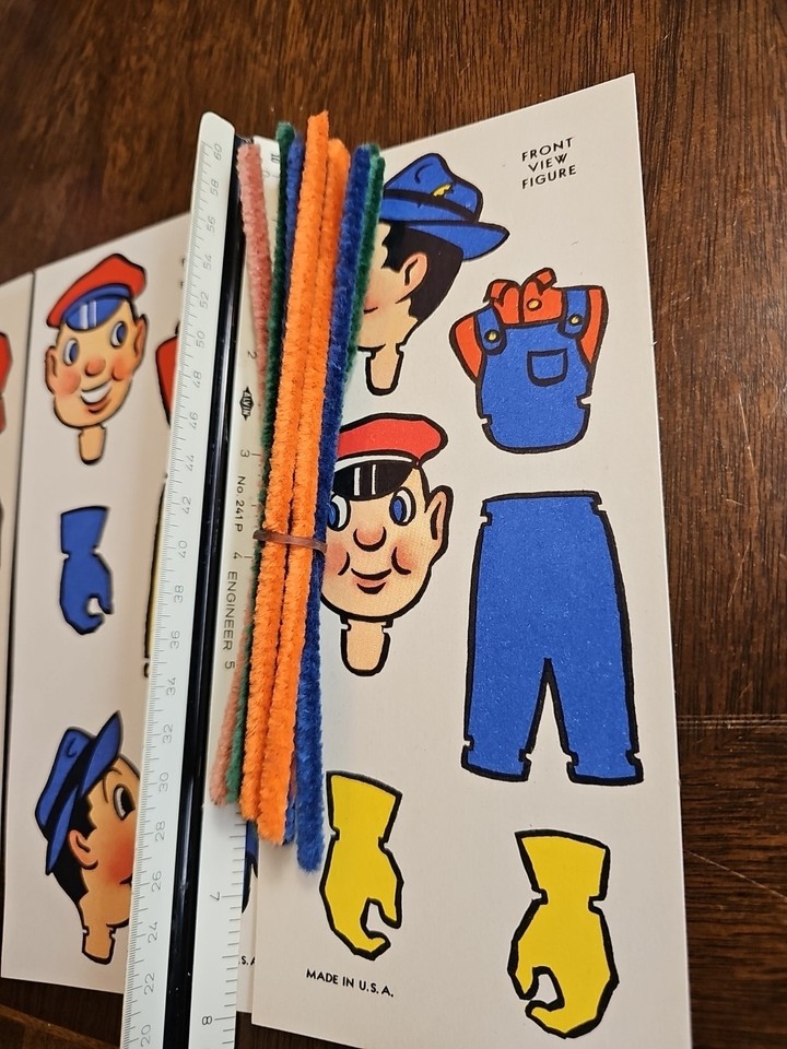 Vintage Bead Pipe Cleaner Figures Toys Build Police, Fire Fighter ...