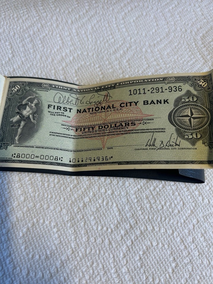 4-1969 First National City Bank Travelers Checks,Consecutive Numbers ...