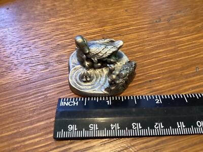 HALLMARK LITTLE GALLERY PEWTER DUCK/DUCKLINGS ON POND 2 INCH FIGURE ...