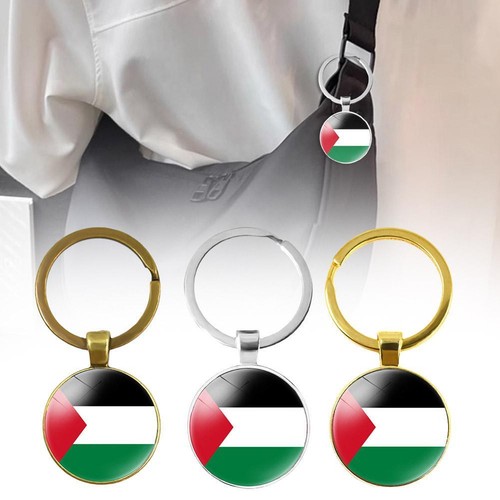 Palestine Keychain 25x25mm Flag Pendants DIY Car Key Chain Gifts G6P7 ...
