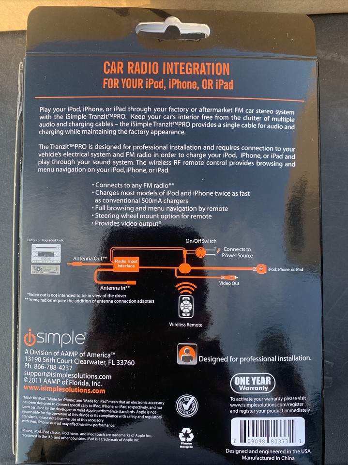 iSimple IS77PRO TranzIt Pro iPod, iPhone, iPad Car Radio Integration ...