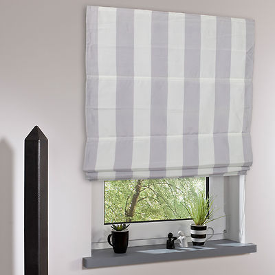 Raffrollo mit Stoff gestreift Faltrollo Raffstore Plissee Vohang ...