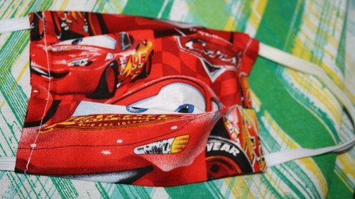 Cars Face Mask Child Size Cotton McQueen 2 Layers Fabric Filter Pocket ...