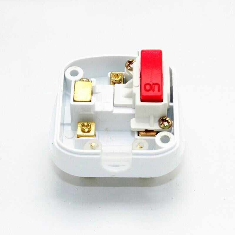 MAINS 13A SWITCH PLUG ON OFF 3 PIN FUSE UK PLUG TOP WITH NEON LIGHT ...