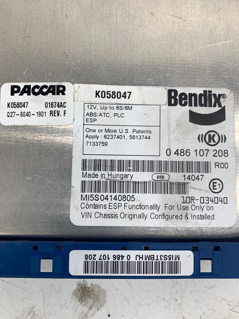 Paccar Electronic ABS Brake Control Module ECM Q27-6040-1901 30 day ...