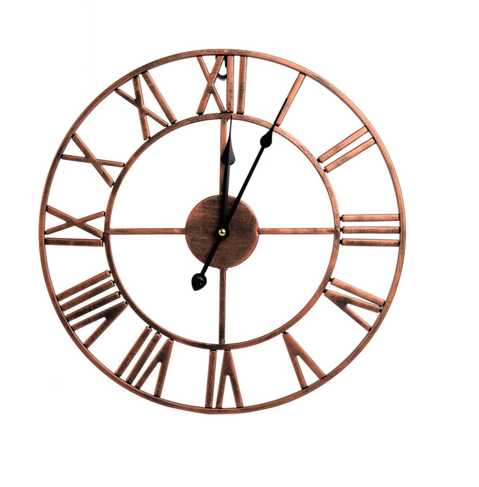 🔕Super SILENT Large Roman Wall Clock Big Numerals Giant Open Face Metal ...
