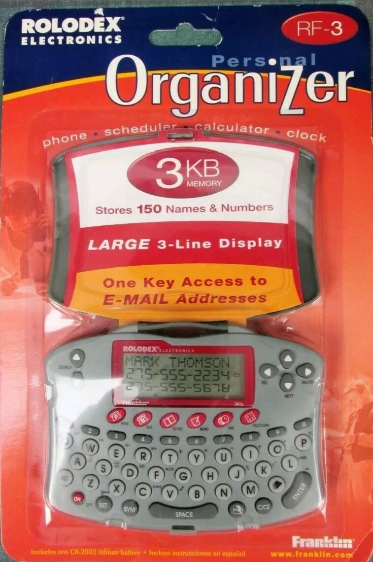 Rolodex Electronics Personal Organizer Scheduler Calculator Clock | eBay