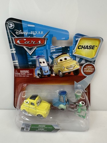 Rare Disney Cars Eyes Change Guido & Luigi Chase Set Yellow Blue | eBay