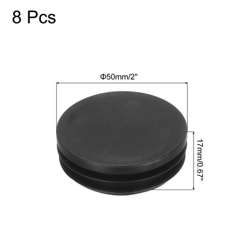 8pcs Round Plastic Hole Plugs, 2 Inch (50mm) Black Insert Tubing End Cap | eBay