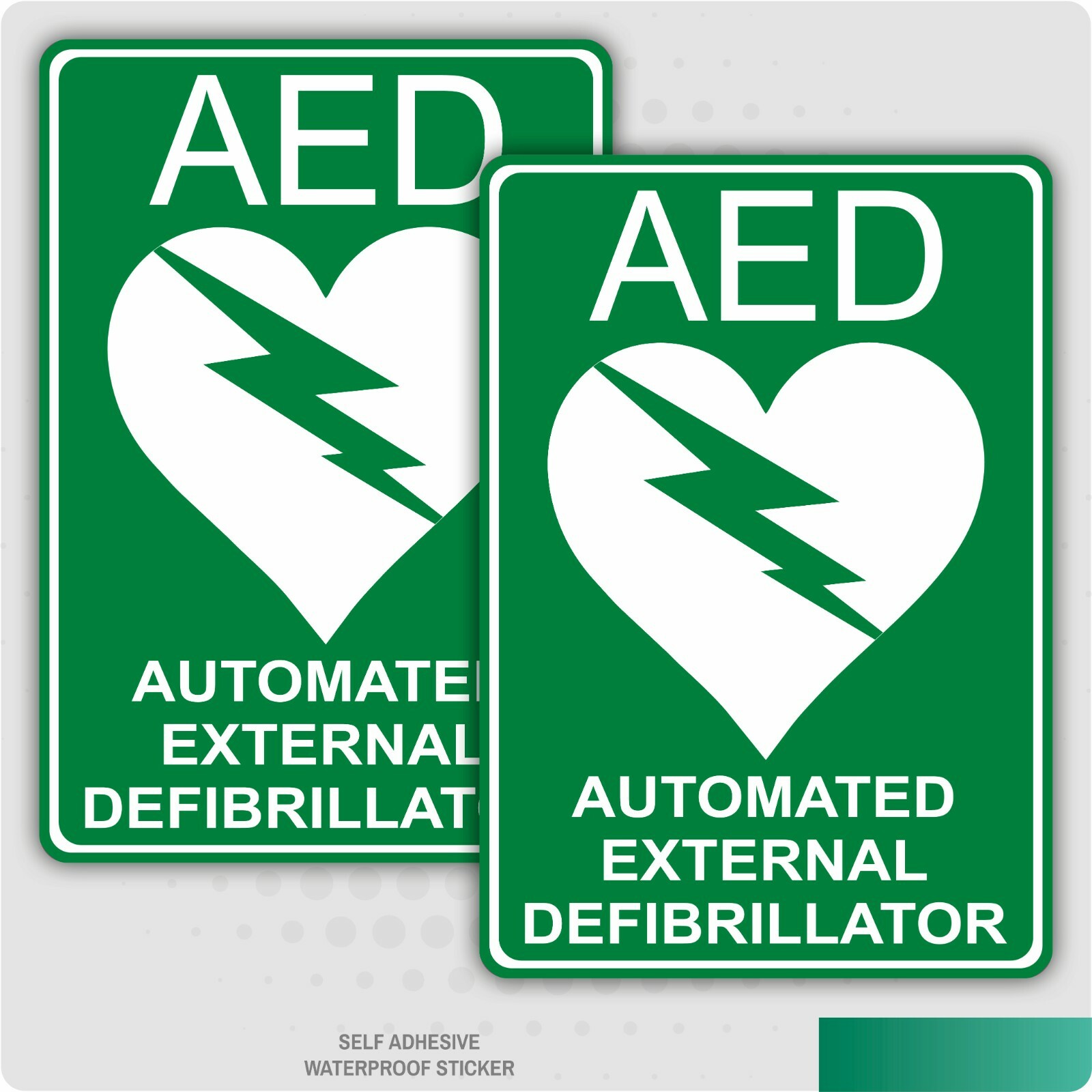 2 x Defib Defibrillator AED Sticker Ideal for Office Work Station ...