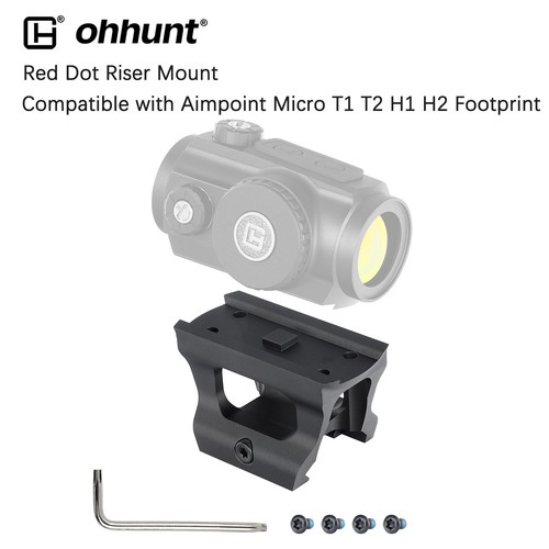 ohhunt Picatinny Mount Red Dot Riser Mount Compatible with T1 T2 H1 H2 ...