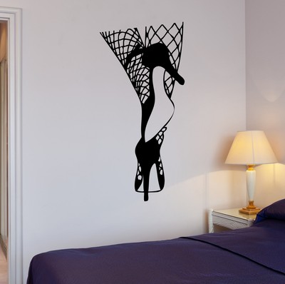 Wall Stickers Hot Sexy Woman Legs Fishnet Tights Mural Vinyl Decal ...