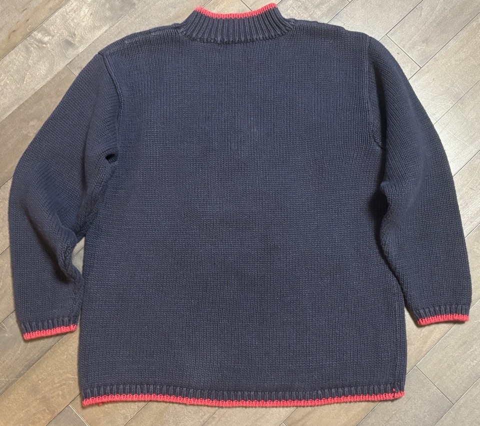 Vintage The Eagle's Eye Hand Knit Teddy Bear Novelty Sweater Size ...