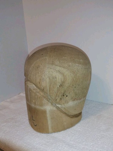 Vtg Antique Wooden Hat Makers Form Millinery Block and Head Mold Hatter ...
