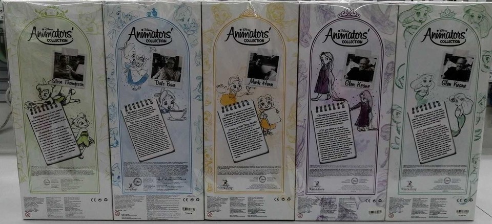 Disney Store Ariel Rapunzel Belle Alice Tinkerbell Disney Animators ...