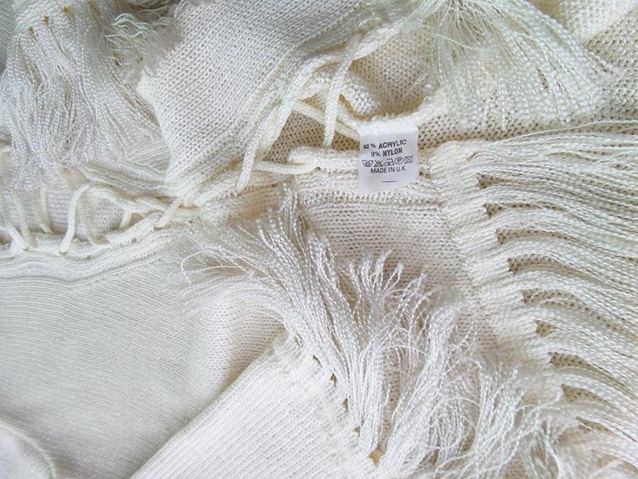 URBAN POISON Womens Long Tie Cardigan S Cream Open knit Long Sleeve ...