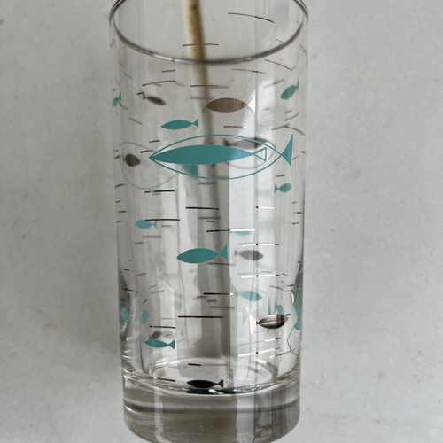 Libbey "Mediterranean" Atomic Fish 10oz Tumbler Glasses, Set of 10 MCM ...