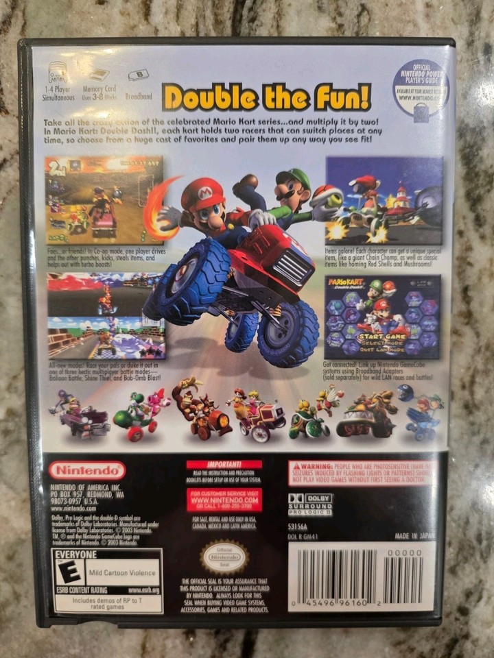 Mario Kart Double Dash Nintendo Gamecube Video Game GCN GC Rare ...