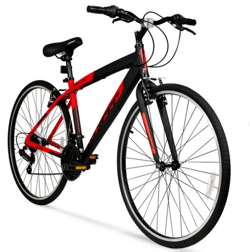Hyper Bicycle 700c Men's Spin Fit Hybrid Bike, Black and Red | eBay
