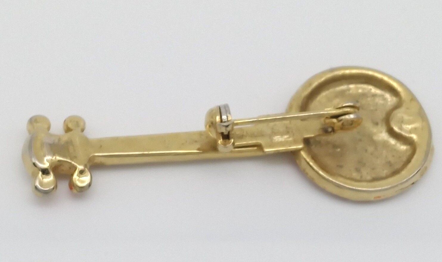 Banjo Instrument Brooch Pin Red Enamel Shiny Gold Tone Metal Taiwan ...