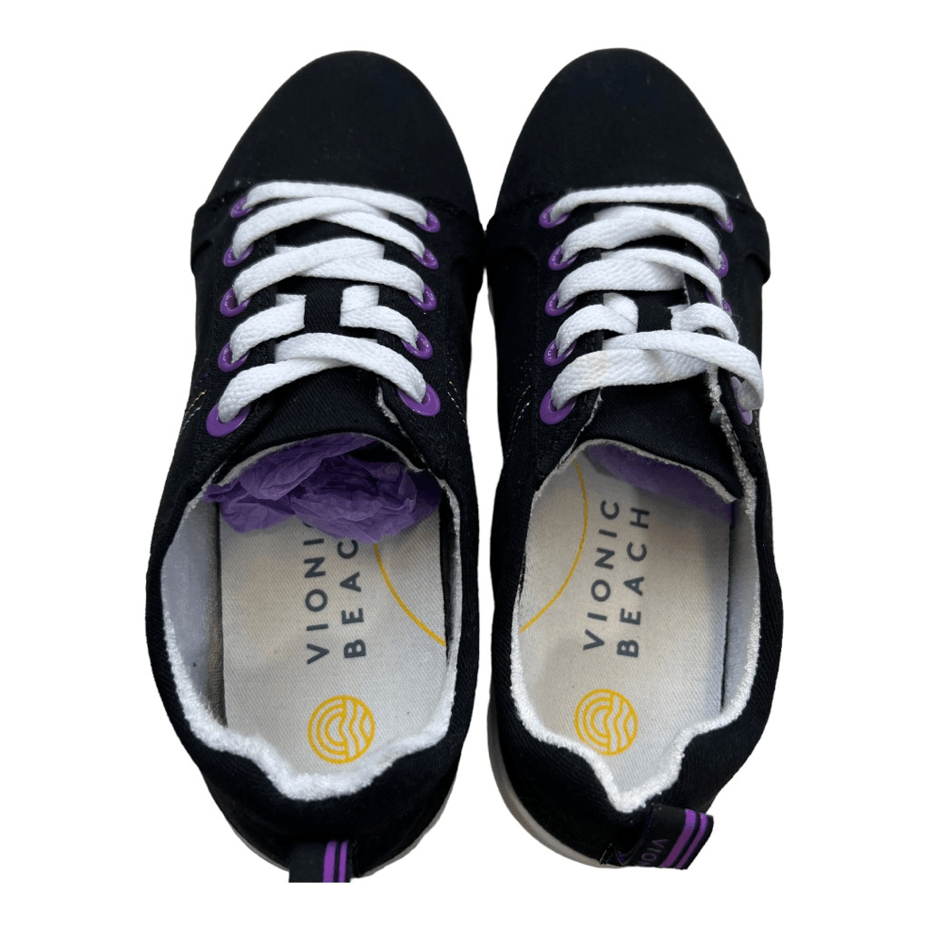 Vionic Beach Stinson Women’s 6 Lace Up Sneakers-Sustainable Black ...
