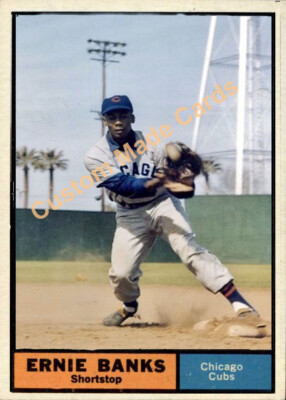 Custom made Topps-style 1961 Chicago cubs Ernie Banks Baseball card | eBay