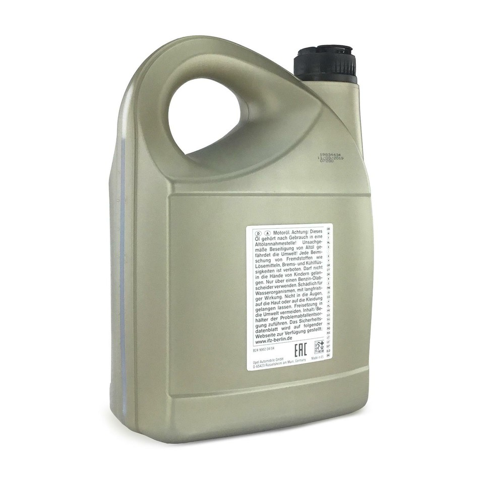 5 Litre Original Opel GM Engine Oil Dexos 2 Longlife 5W30 1942003 ...