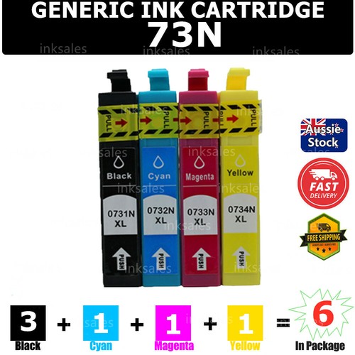 6x Generic 73N 73 T0731 Ink Cartridge For Epson Stylus C90 CX3900 ...