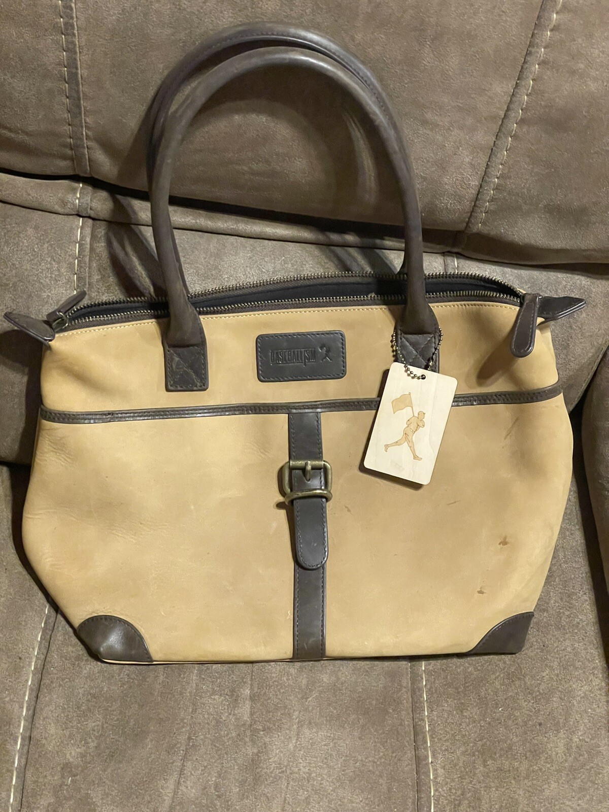Baseballism Brand Leather and Suede Purse Tote Bag | eBay