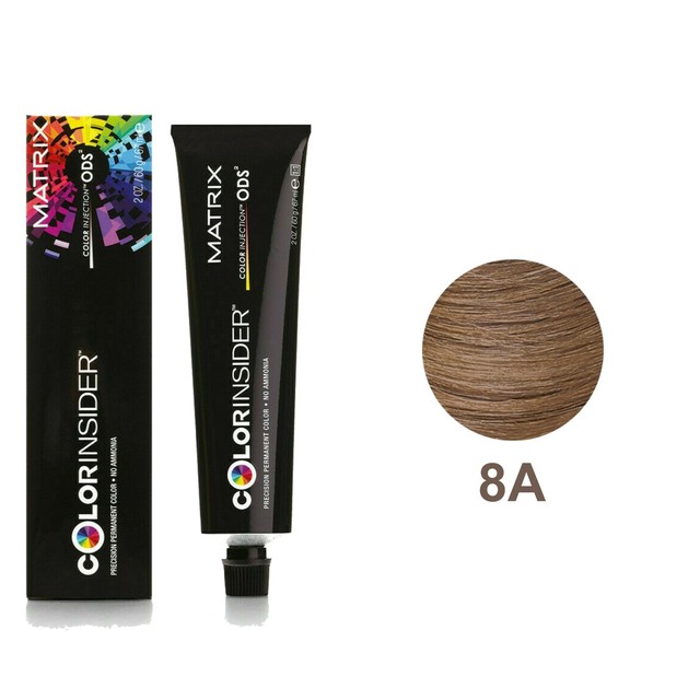 Matrix Colorinsider No Ammonia 8a Medium Blonde Ash *2 Oz Hair Color ...