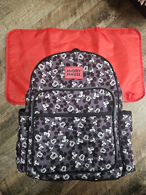 Disney Baby Mickey Mouse Diaper Bag Backpack Changing Mat & Stroller ...
