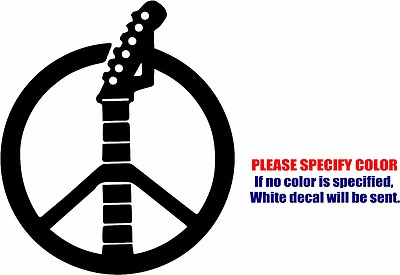 Peace Sign Music Guitar Graphic Die Cut decal sticker Car Truck Boat ...