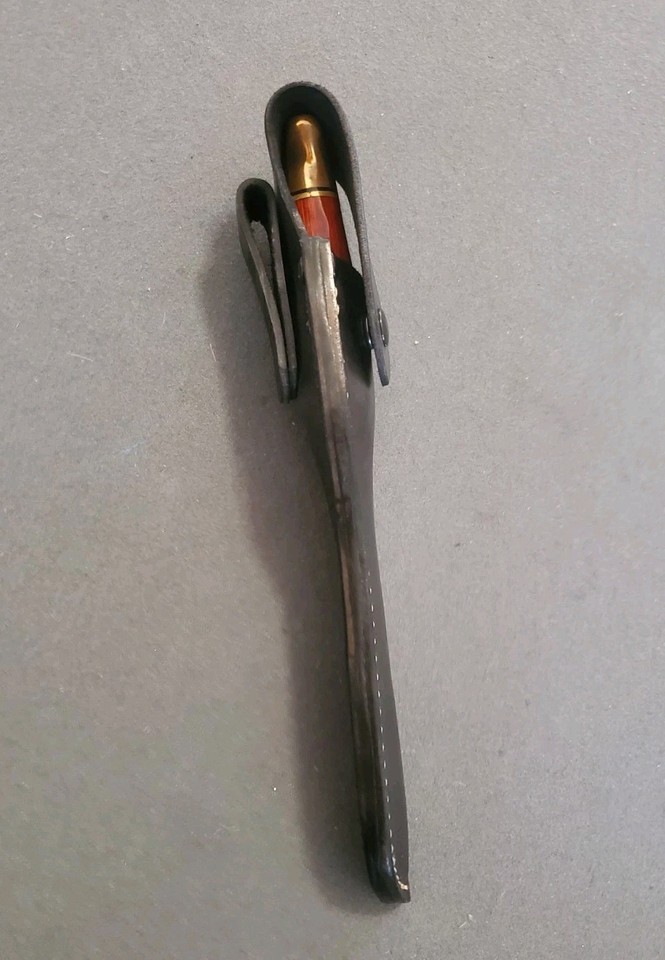 Custom sheath fits Buck 120 Knife. Black leather. Fold over. Black ...