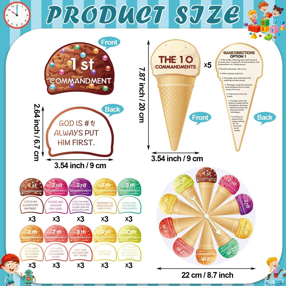Ten Commandments for Kids Ice Cream Scoop Game Ten Commandments ...