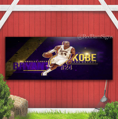 Los Angeles Lakers and Kobe Bryant Indoor Outdoor Banner Sign with ...