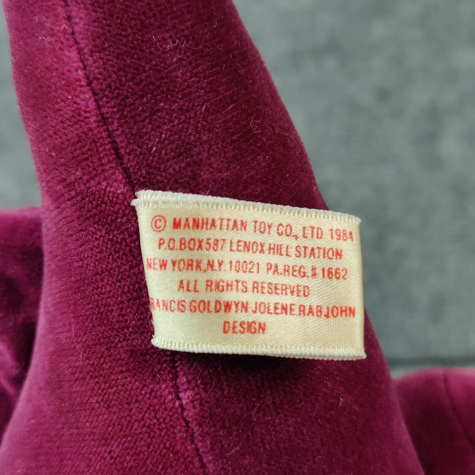 Vintage Manhattan Toy Company Purple Maroon Stegosaurus Dinosaur Plush ...