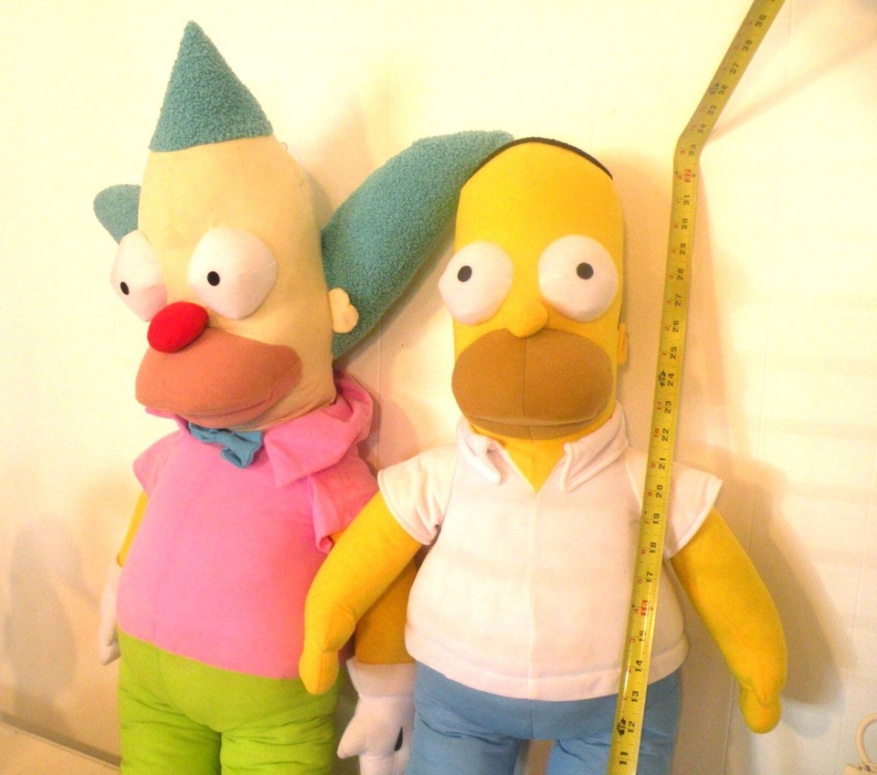 Vintage The Simpsons Homer & Krusty The Clown Large Plush Dolls 36 ...