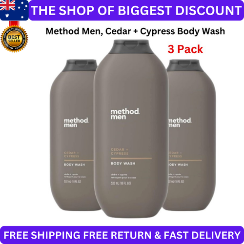 Pack of 3 Method Body Wash for Men, Cedar + Cypress Scent, 532 ml NEW | eBay