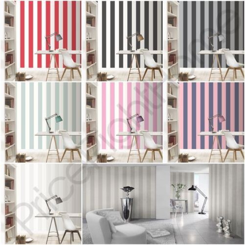 Pink Horizontal Striped Wallpaper