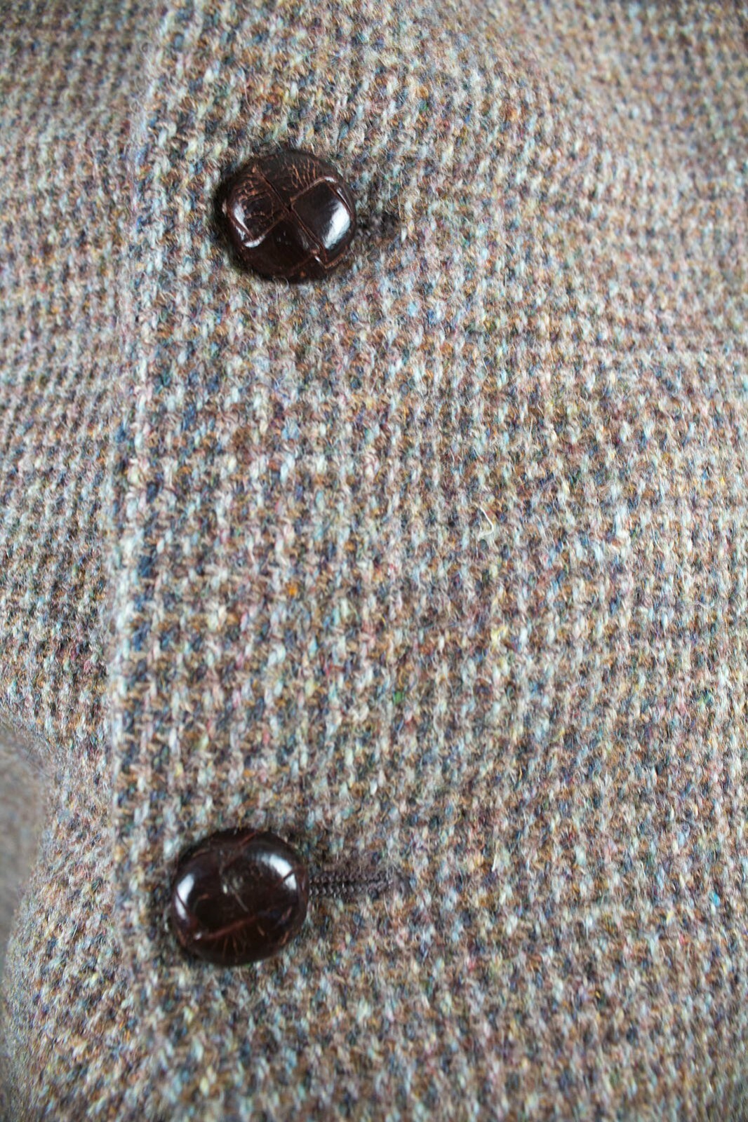Men's Harris Tweed Brown Handwoven Scottish Wool Sing… - Gem