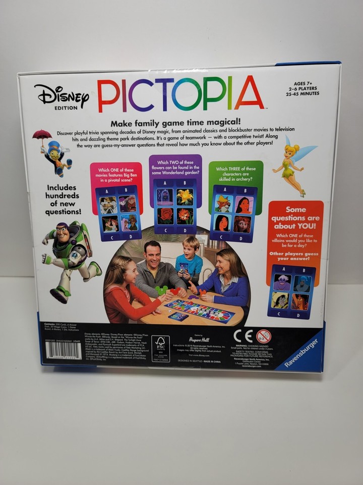 Pictopia: Disney Edition Trivia Board Game Family 1000+ Questions NEW ...