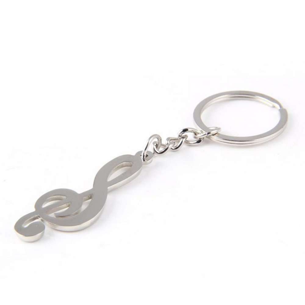 Music Note Treble Clef Keyring Silver Metal Keychain Musician Novelty ...