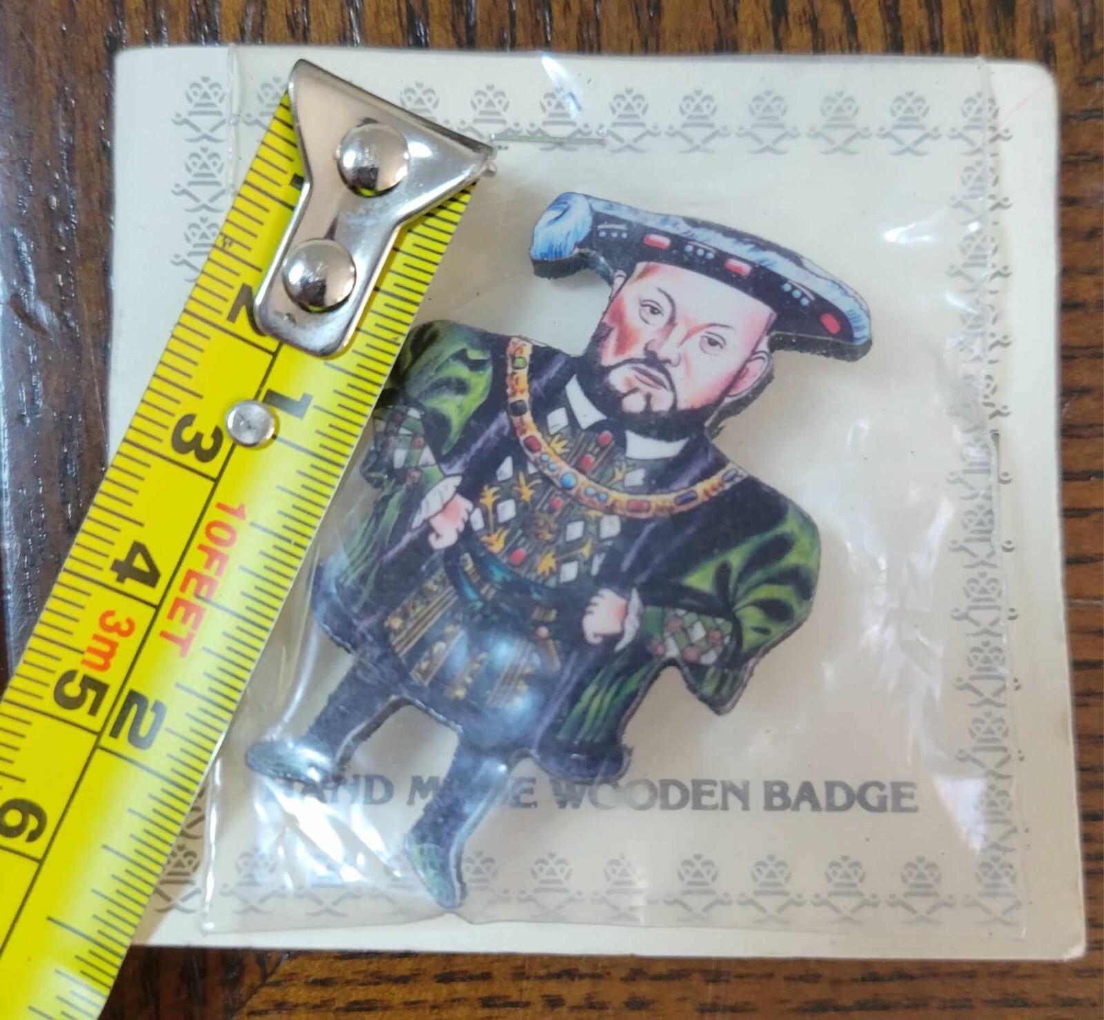 Royal Armouries Henry VIII Brooch Wood Hand Painted Lark Design England ...