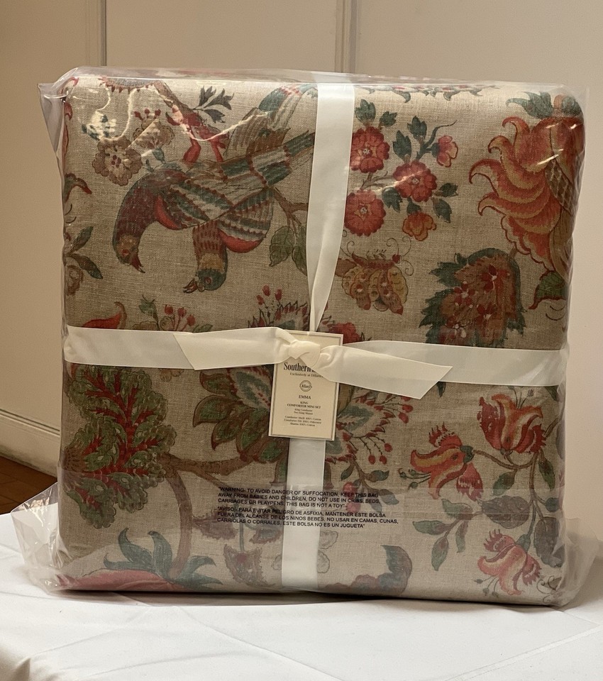 New Southern Living Emma Jacobean Floral Comforter Mini Set 3pc | eBay