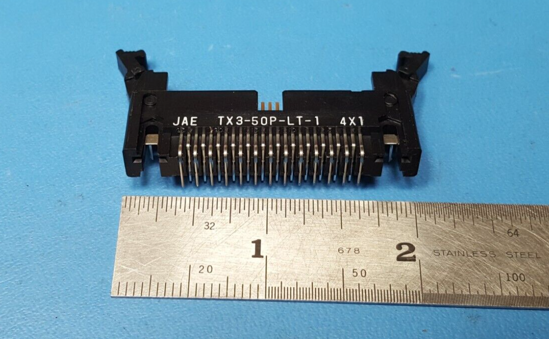 Connector JAE 50 Position, TX3-50P-D2LT-LH1, Right Angle, 2 Rows, TX3 ...