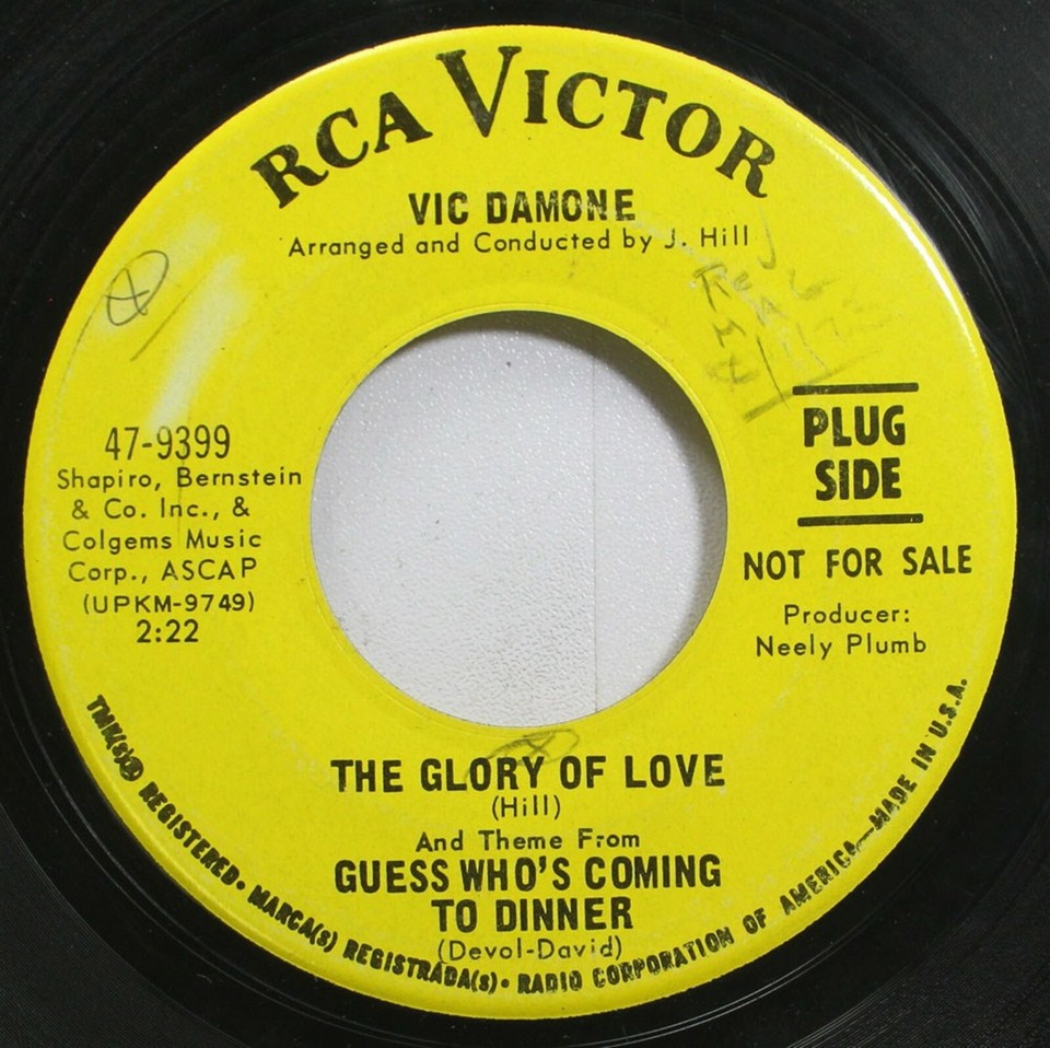 Pop Promo 45 Vic Damone - Come Live With Me / The Glory Of Love On Rca ...