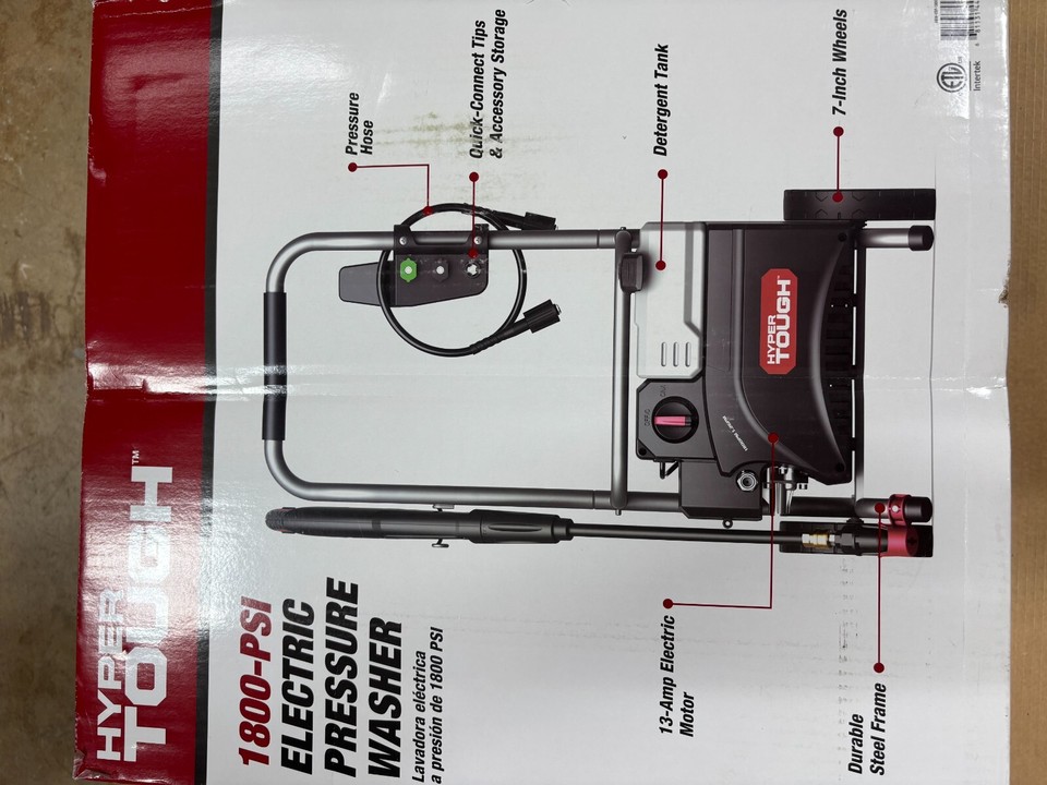 Hyper Tough 1800 PSI At 1.2 GPM 120V Electric Powered Cold Water ...