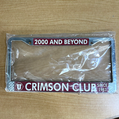 University Of Utah Utes Crimson Club NCAA Chrome Metal License Plate ...