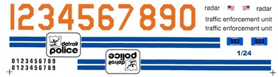 DETROIT Police 1/25th - 1/24th Scale Waterslide Decals | eBay